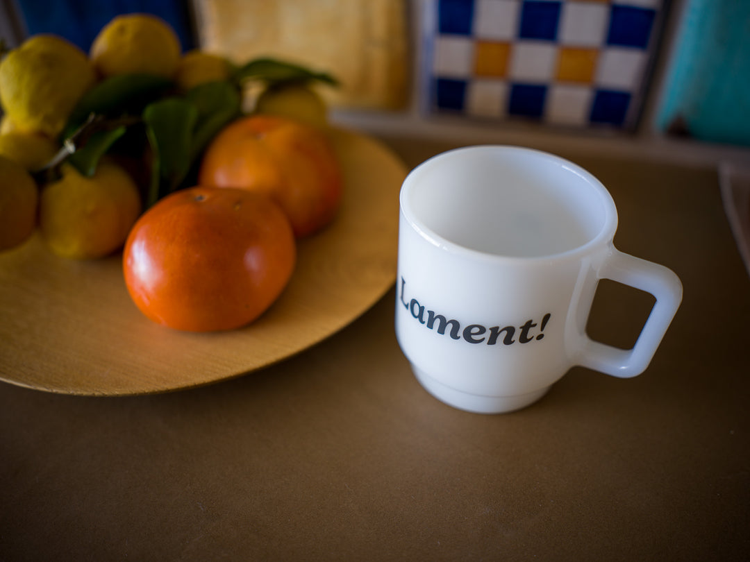 "Lament!" Milk Glass Mug [white] – Mili Online Store